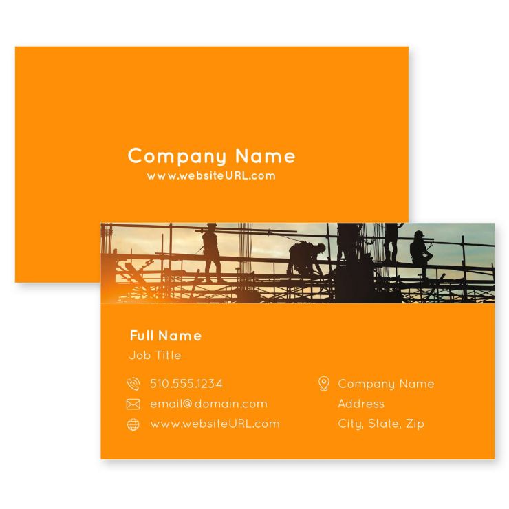 Contractor Contract Business Card 2x3-1/2 Rectangle - Black Bradford ...