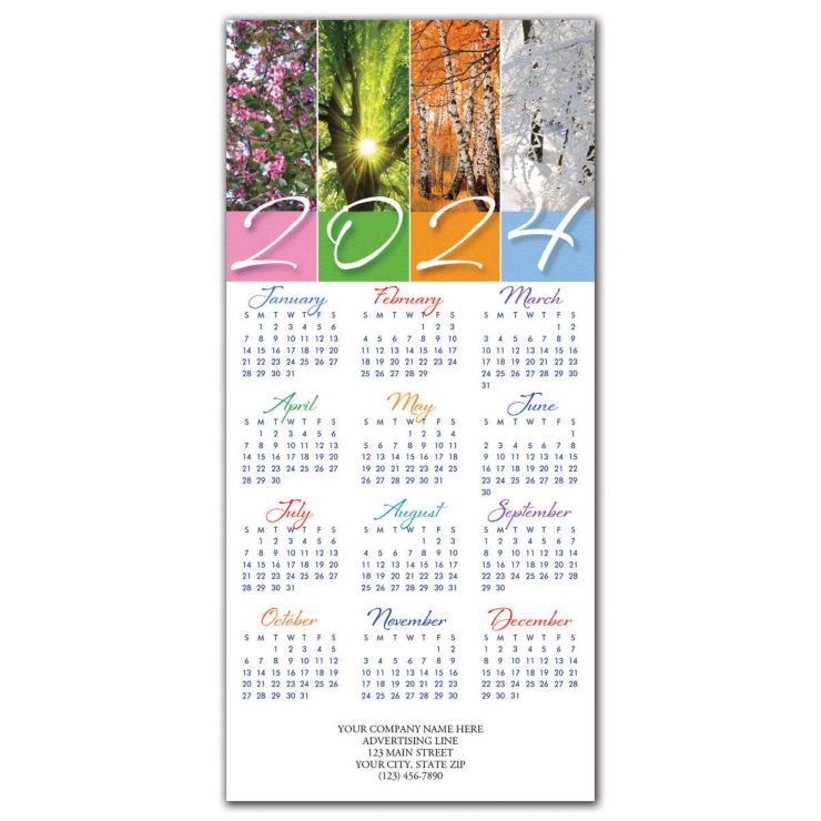 Yearlong Wishes Calendar Cards - White Bradford Business Checks